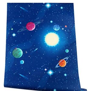 TAOGIFT Peel and Stick Vinyl Space Wallpaper for Nursery Boys Kids Room Wall Removable Self Adhesive Space Shelf Drawer Liner Contact Paper Furniture Sticker 17.7x117 Inches