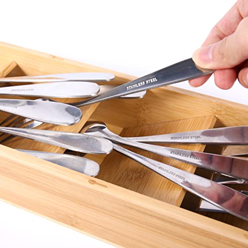 BEROSS Cutlery Organizer Kitchen Silverware Drawer Tray Utensil Holder with Divider for Flatware Spoon Knife Fork Organization