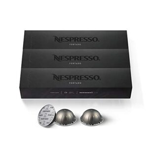 nespresso capsules vertuoline, fortado gran lungo americano, dark roast espresso coffee, 10 count (pack of 3) coffee pods, brews 5.0 ounce (vertuoline only)