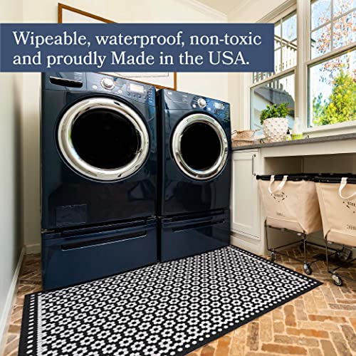 Carolina Creekhouse Kristen FloorFlat (054511UB) | Decorative Vinyl Floor Covering | Lay Flat | Durable | No Curling Edges | Waterproof | Easy Clean | Wipeable | Eco-Friendly | 2x5 Mat|Grey