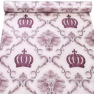 HOYOYO 17.8 x 118 Inches Self-Adhesive Liner Paper, Removable Shelf Liner Wall Stickers Dresser Drawer Peel Stick Kitchen Home Decor,Dark Red Flower Crown