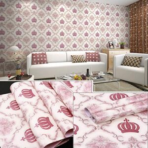 HOYOYO 17.8 x 118 Inches Self-Adhesive Liner Paper, Removable Shelf Liner Wall Stickers Dresser Drawer Peel Stick Kitchen Home Decor,Dark Red Flower Crown