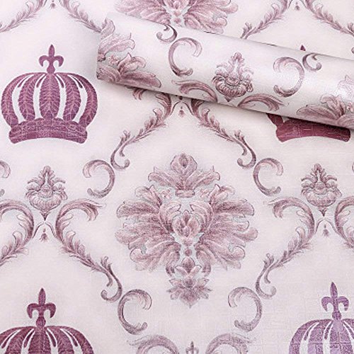 HOYOYO 17.8 x 118 Inches Self-Adhesive Liner Paper, Removable Shelf Liner Wall Stickers Dresser Drawer Peel Stick Kitchen Home Decor,Dark Red Flower Crown