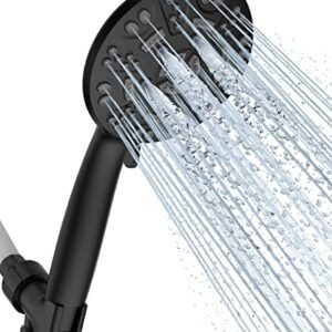 Cobbe 8 Functions Shower Head with handheld, High Pressure Shower Head Set with Hose Adjustable Bracket Rubber Washers (Matte Black)