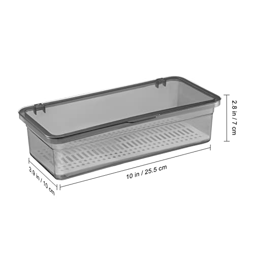 DOITOOL Drawer Organizer With Lid And Drainer Chopsticks Drain Storage Box Flatware Tray with Lid Chopsticks Storage Holder for Chopsticks Fork Flatware Tableware Dust- proof Dinnerware Holder