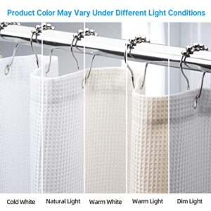 AmazerBath Waffle Shower Curtain, Heavy Duty Fabric Shower Curtains with Waffle Weave Hotel Quality Bathroom Shower Curtains, 72 x 72 Inches