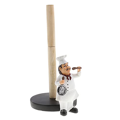 Fat Chef Figurine Paper Towel Holder Chef Kitchen Décor Collection