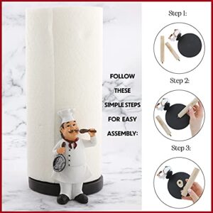 Fat Chef Figurine Paper Towel Holder Chef Kitchen Décor Collection