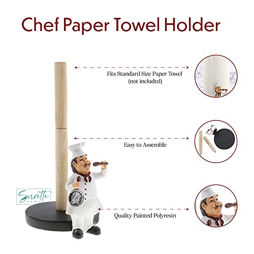 Fat Chef Figurine Paper Towel Holder Chef Kitchen Décor Collection