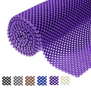 shelf liner drawer liner non-slip mat shelves liners 12″ x6.5’ grid pattern pvc non-adhesive grip liner anti-slip mat for kitchen cabinets wire shelving pantry dresser refrigerator (purple)