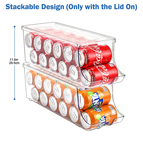 Puricon 2 Pack Soda Can Organizer Dispenser for Refrigerator Bundle with Tea Bag Organizer Storage Holder 360-Degrees Spinning Carousel