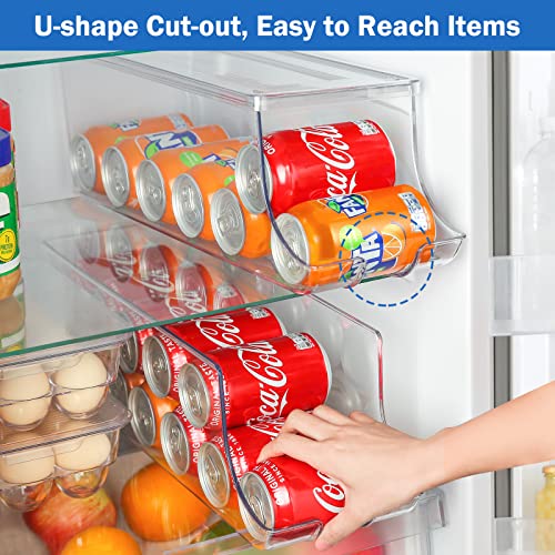 Puricon 2 Pack Soda Can Organizer Dispenser for Refrigerator Bundle with Tea Bag Organizer Storage Holder 360-Degrees Spinning Carousel