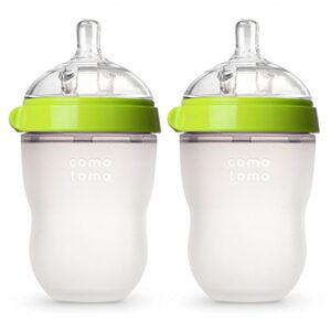 comotomo baby bottle, green, 5 ounce (2 count)