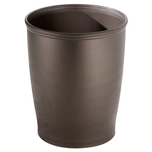 iDesign Round Plastic Waste Basket The Kent Collection –, 8.35” x 8.35” x 10”, Bronze