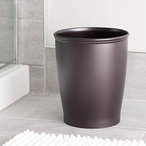 iDesign Round Plastic Waste Basket The Kent Collection –, 8.35” x 8.35” x 10”, Bronze