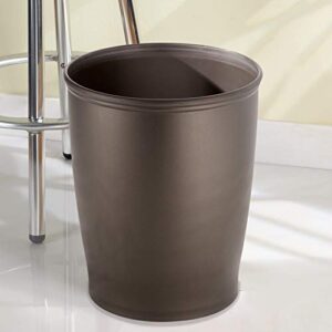 iDesign Round Plastic Waste Basket The Kent Collection –, 8.35” x 8.35” x 10”, Bronze