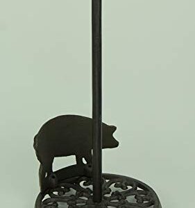 Cast Iron Standing Pig Paper Towel Holder