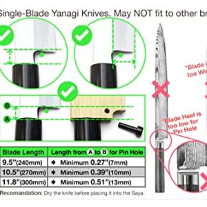 Yoshihiro Natural Magnolia Wood Saya Cover Blade Protector for Yanagi (270mm)