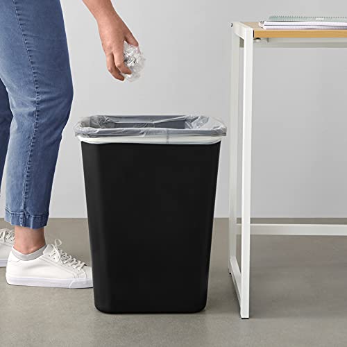 AmazonCommercial 10 Gallon Commercial Office Wastebasket, Black, 1-Pack