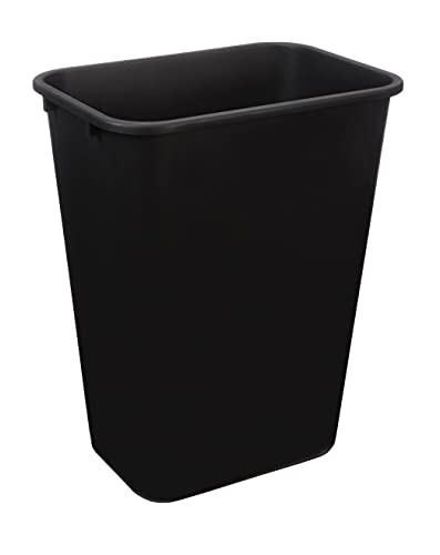 AmazonCommercial 10 Gallon Commercial Office Wastebasket, Black, 1-Pack