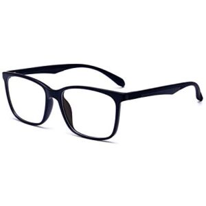 ANRRI Blue Light Blocking Glasses, Anti Eyestrain Lens Lightweight Frame Eyeglasses, Black, Men/Women