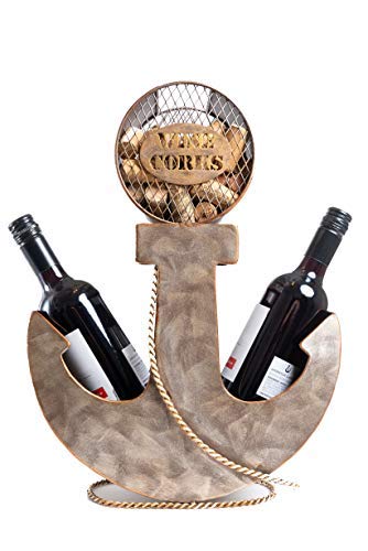 Anchor Shaped Wine Rack with Wine Cork Holder