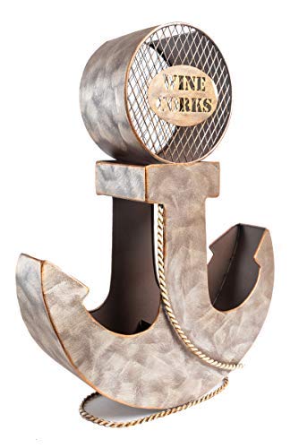 Anchor Shaped Wine Rack with Wine Cork Holder