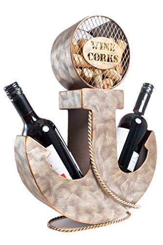 Anchor Shaped Wine Rack with Wine Cork Holder