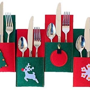 FannFare Christmas Party Table Decor Silverware Holders - 8 Pack