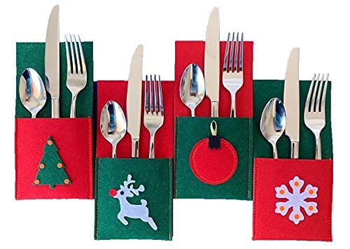 FannFare Christmas Party Table Decor Silverware Holders - 8 Pack