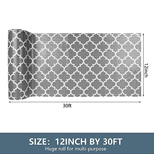 Ganan Grey Shelf Liner 12inch by 30ft Plus 17.5inch by 30ft (2 roll)