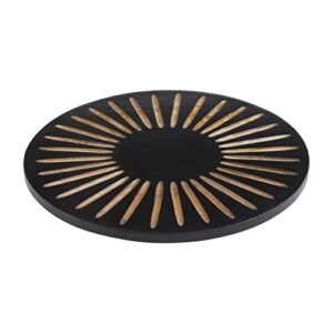 mud pie black carved lazy susan, 16 1/2″ dia