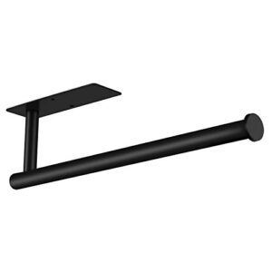 paper towel holder – self adhesive or drilling, under cabinet black paper towel rack, sus304 stainless steel wall mount towel paper holder for kitchen, pantry, sink, bathroom