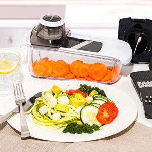 Fullstar 6-in-1 Mandoline Slicer For Kitchen, Cheese Grater, Vegetable Spiralizer and Veggie Slicer for Cooking & Meal Prep (Kitchen Gadgets Organizer & Safety Glove Included)