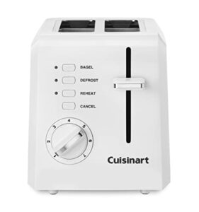 cuisinart cpt-122 compact plastic 2-slice toaster, white