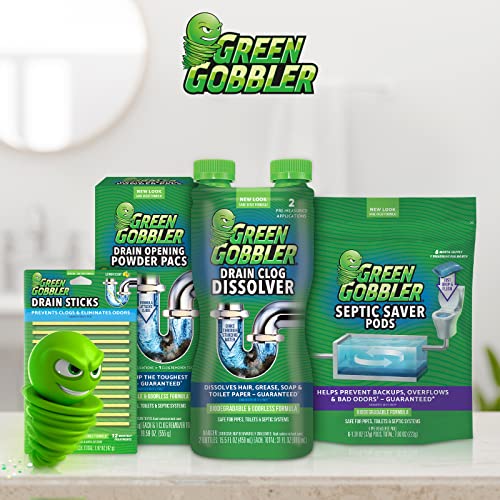 Green Gobbler SEPTIC SAVER Treatment Pods with Bacteria For Healthy Septic System, 6 Month Supply, 1.30 oz (Package May Vary)