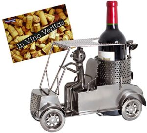 brubaker wine bottle holder statue golfer in a golf cart sculptures and figurines decor & vintage wine racks and stands gifts decoration