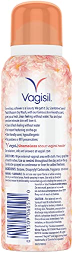 Vagisil Scentsitive Scents Feminine Dry Wash Deodorant Spray for Women, Gynecologist Tested, Paraben Free, Peach Blossom, 2.6 Ounce (Pack of 1)