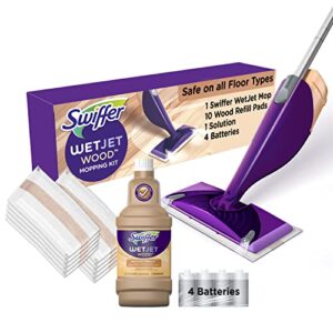 swiffer wetjet wood floor mopping and cleaning starter kit