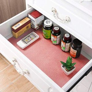 Cabinet Shelf Drawer Liner, 3 Rolls Refrigerator Pad EVA Mat Non-Adhesive Water-proof Non-Slip for Drawers, Shelves, Cabinets, Storage, Kitchen, Fridge - Washable, Durable, Strong (17.7"×59"×3)