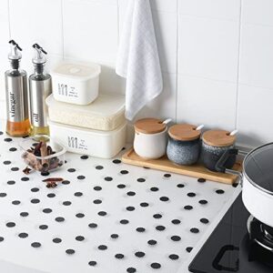 3 Rolls Shelf Liner for Cabinets and Drawer, Non Slip Refrigerator Liners, Non-Adhesive Waterproof Oil-Proof Eva Placemats, Can Be Cut Storage Shelf Mats for Desk, Dresser and Cupboard (Polka Dots )