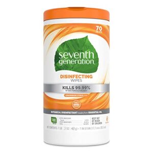 seventh generation disinfecting multi surface wipes, botanical disinfectant, 70 count, pack of 6