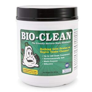 bio-clean drain septic 2# can cleans drains- septic tanks – grease traps all natural and 100% guaranteed no caustic chemicals! removes fats oil and grease, completely cleans your system.