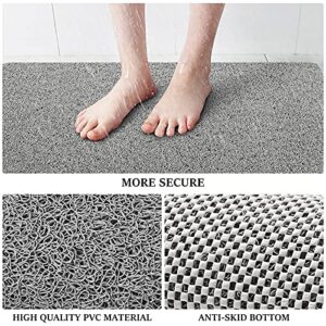 LuxStep Shower Mat Bathtub Mat,24x16 inch, Non-Slip Bath Mat with Drain, Quick Drying PVC Loofah Bathmat for Tub,Shower,Bathroom (Phthalate Free,Grey)