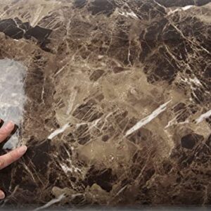 ROSEROSA Peel and Stick PVC Marble Self-Adhesive Wallpaper Covering Counter Top Shelf Liner Emperador (PGS4020 : 2.00 Feet X 6.56 Feet)