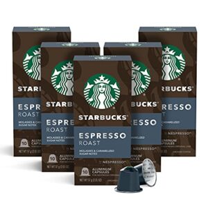 starbucks by nespresso dark roast espresso (50-count single serve capsules, compatible with nespresso original line system)