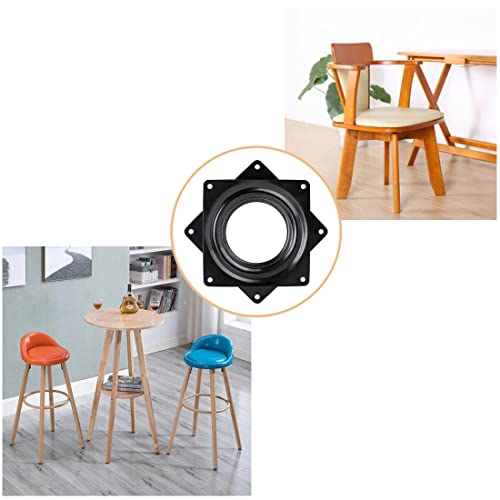 Lazy Susan Turntable Bearings 2 Pack 4 Inch Square Rotating Bearing Plate for Bar Stool Chair Serving Trays Storage Racks