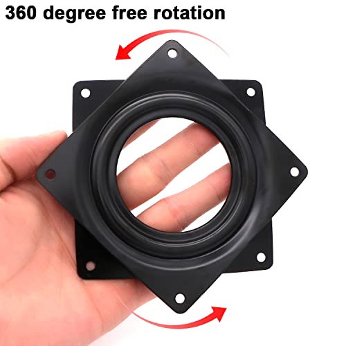 Lazy Susan Turntable Bearings 2 Pack 4 Inch Square Rotating Bearing Plate for Bar Stool Chair Serving Trays Storage Racks