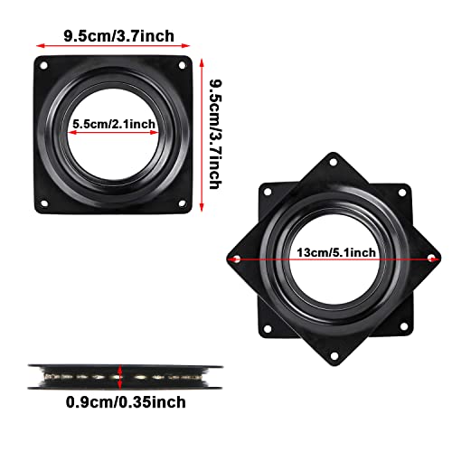 Lazy Susan Turntable Bearings 2 Pack 4 Inch Square Rotating Bearing Plate for Bar Stool Chair Serving Trays Storage Racks