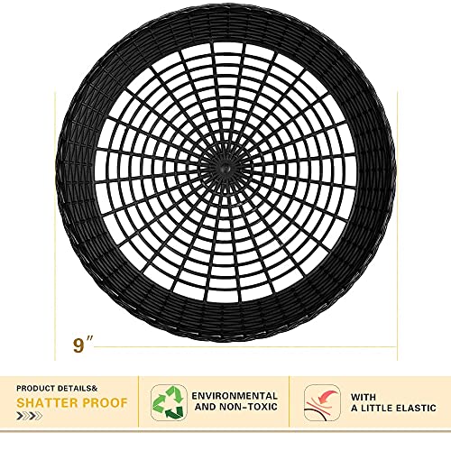 EBIGIC Paper Plate Holders , 8/12/24 Packs 9/10 Inch paper plate holders reusable Black Plastic Heavy Dutysupports for Picnic party dinner